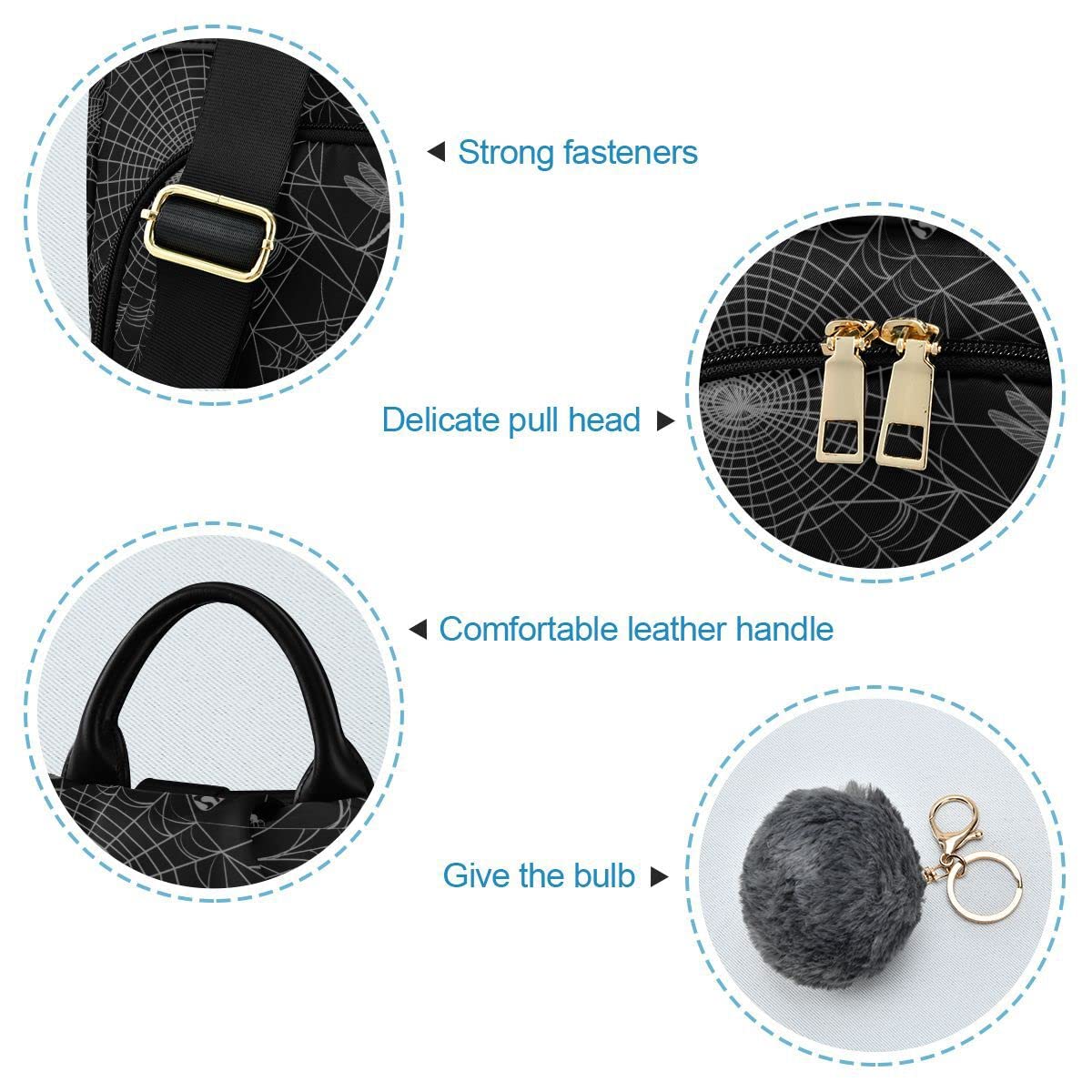ALAZA Spiderweb Butterfly Dragonfly Women Backpack Anti Theft Back Pack Shoulder Fashion Bag Purse