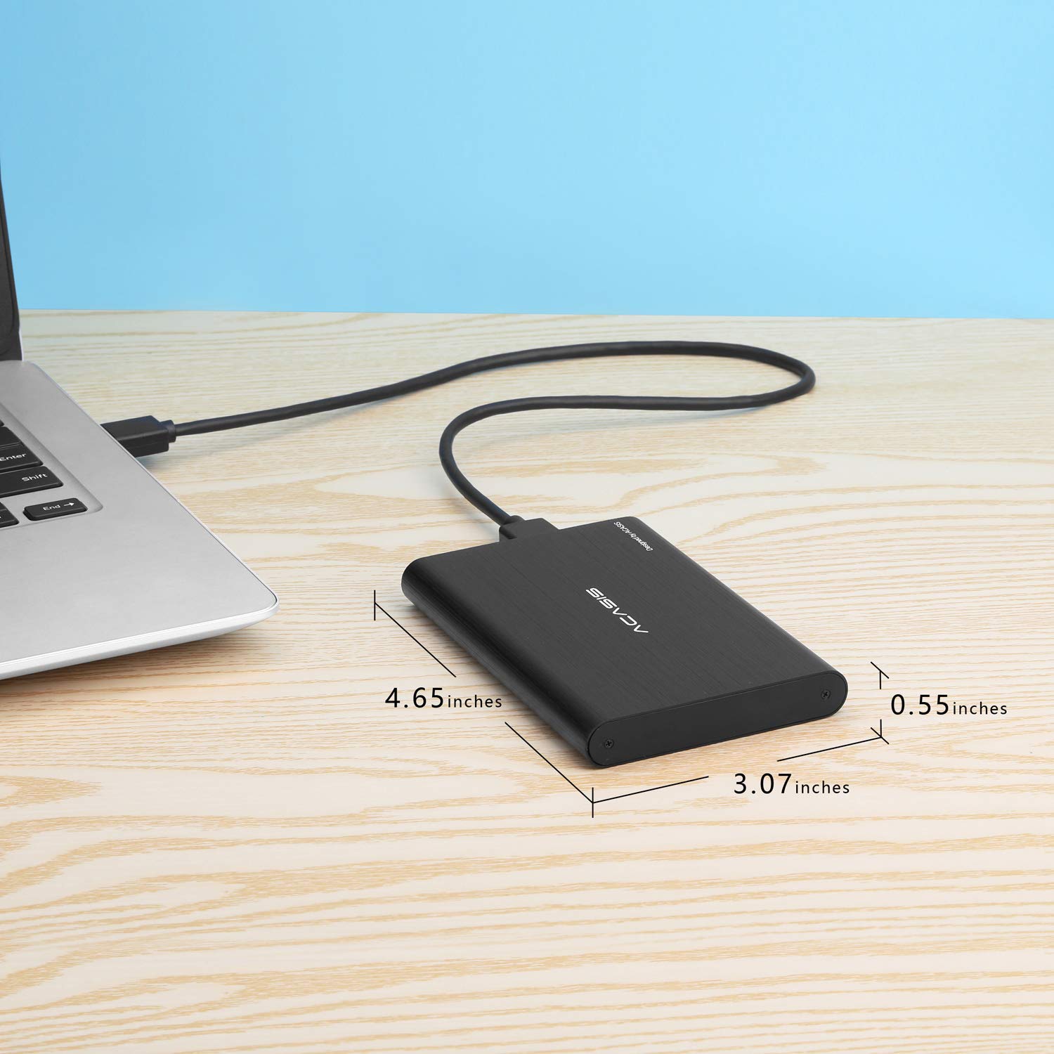 ACASIS USB3.0 2.5" Portable External Hard Drive 500GB Hard Drive for PC,Laptop,Mac,PS4, Xbox one (500GB, Gold)
