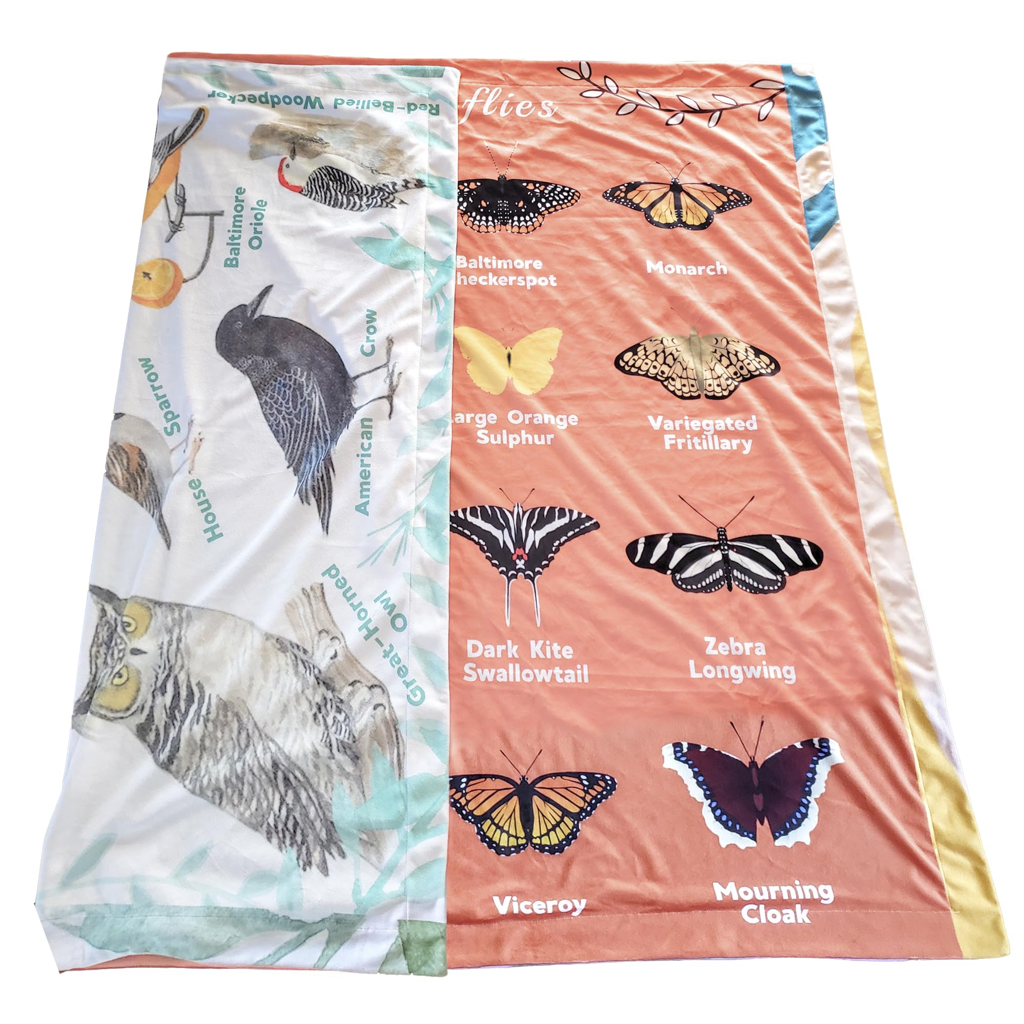 Birdy Boutique - Double Sided Learning BlanketĀ® - Yoga and Game - Cozy Soft Minky - Great for Early Readers, Homeschoolers, PreK, Kindergarten - 50" X 60"
