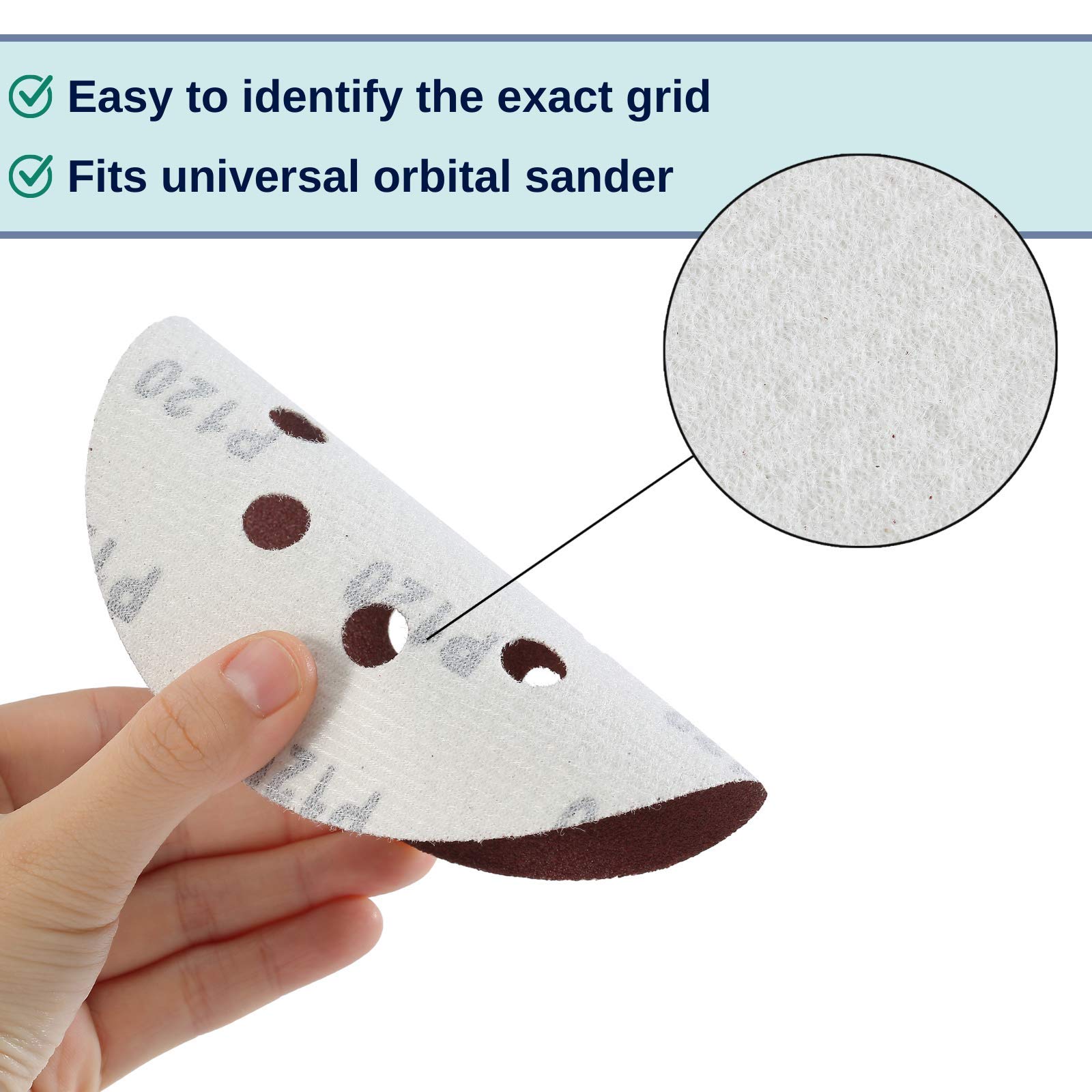 Bates- Sanding Discs 5 Inch 8 Hole, 30 Pack, Assorted Grits 40 80 120 220 320 600, Sanding Discs, Sanding Pads, Hook and Loop Sanding Disc, 8 Hole Sanding Discs, Round Sandpaper Discs, 5 inch Sanding