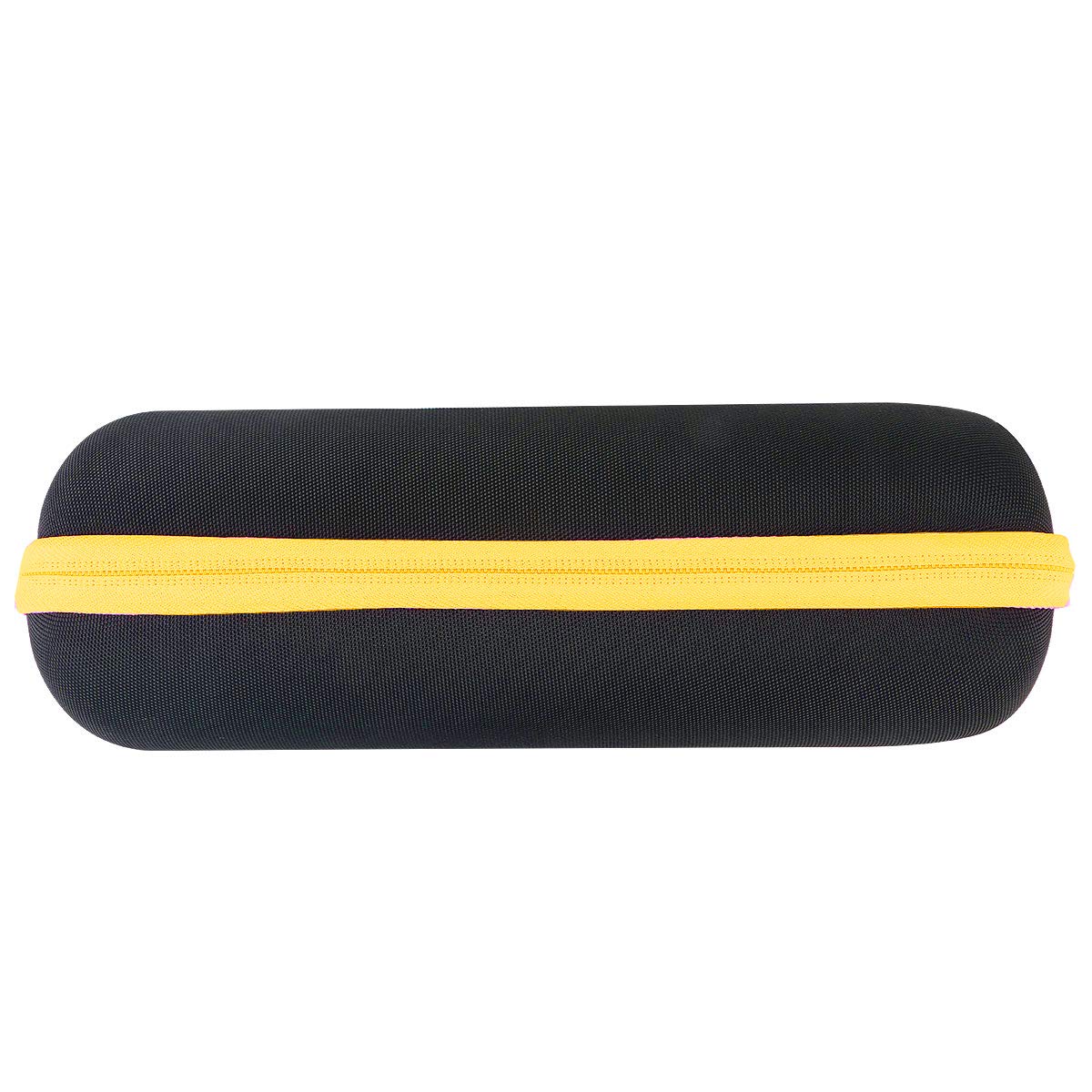 co2CREA Hard Travel Case Replacement for JBL Flip 6 FLIP 5 Waterproof Portable Bluetooth Speaker (Black Case + Yellow Zipper)