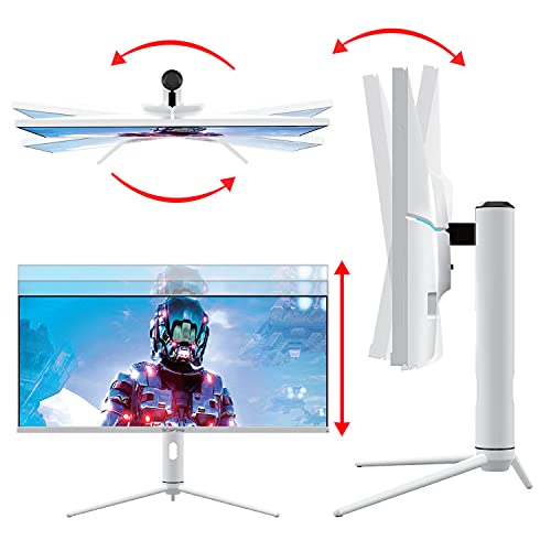 Sceptre IPS 34" White UltraWide Monitor 3440 x 1440p HDR400 1ms up to 144Hz 95% DCI-P3 PIP PBP DisplayPort HDMI USB-C Height Adjustable (E345B-QUN168W)