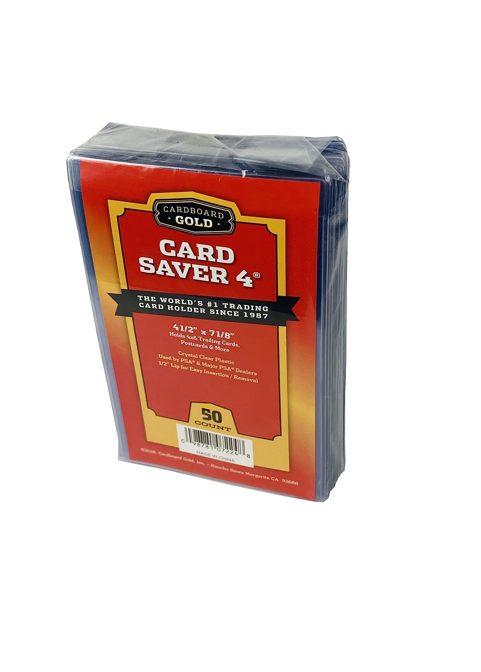 Card Saver 50 Cardboard Gold 4 Semi-Rigid Card Holders