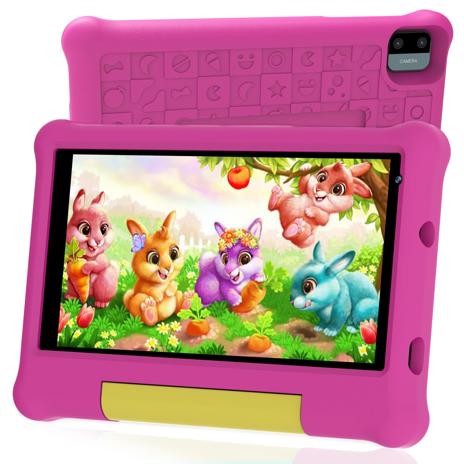 ApoloSign Kids Tablet with Case 7-inch Android 13 tablet for kids, 32GB, Parental Control, WiFi, Bluetooth, Educational Apps Latest Upgrade (Pink)