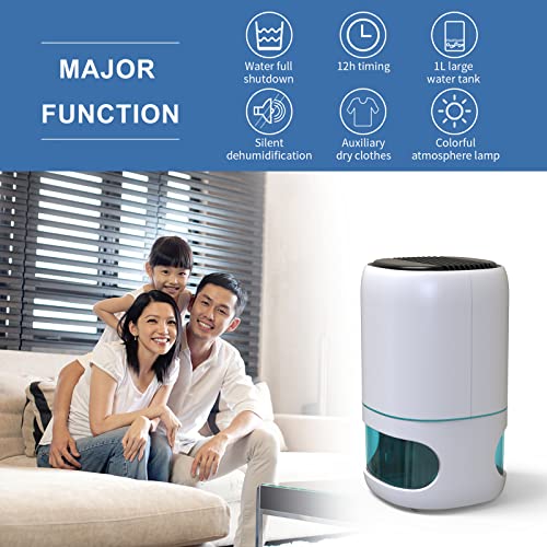 Dehumidifier And Air Purifier Combo，Depulat Small Dehumidifiers For Home Quiet With Auto Shut Off, Dehumidifiers for Bedroom (270 sq. ft), Bathroom, RV, Closet