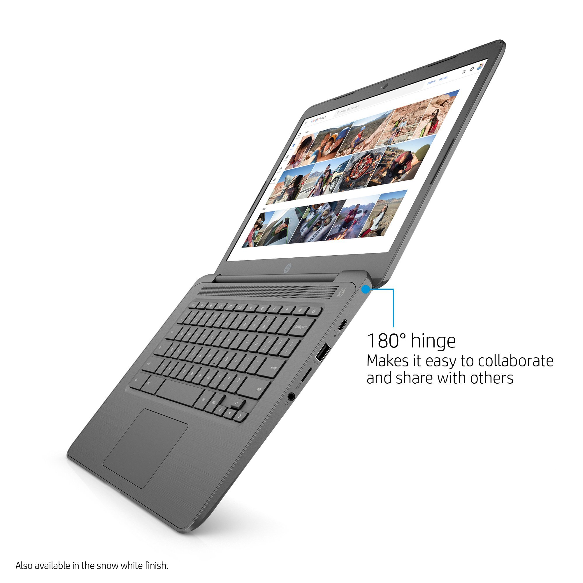 HP 14in Celeron N3350 4GB SDRAM 32GB eMMC Chromebook Snow White (Renewed)