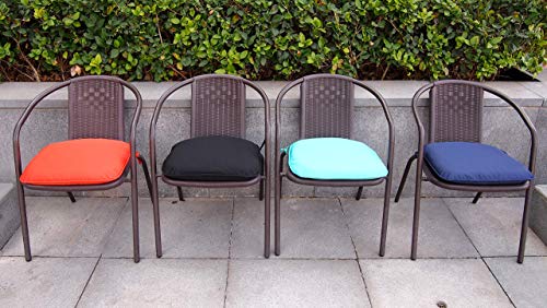 Augld 2 Pack Water Repellent Patio Chair Cushion Breathable 17"x16" Seat Cushion with Ties Teal