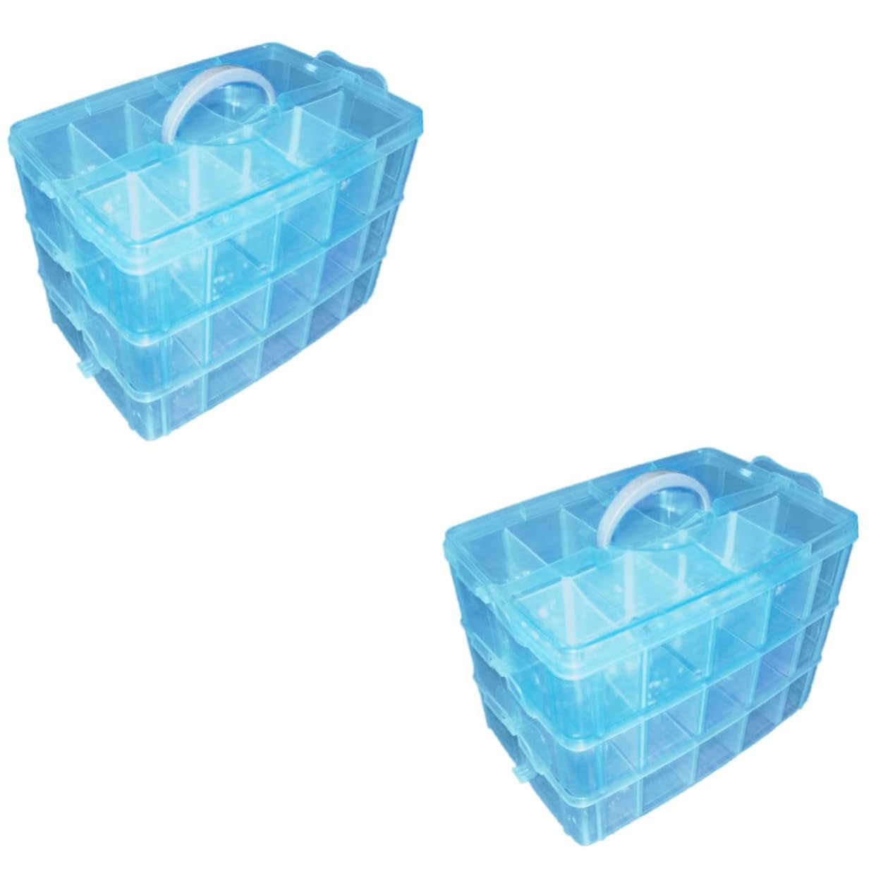Amosfun 2pcs 30 Compartment child jewelry tool cosmetic tool storage containers collection box large bead Storage Box 3 tier storage container 30 grids organizer container