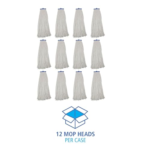 Boardwalk BWK732R 32 oz. Economical Lie-Flat Rayon Fiber Mop Head - White (12/Carton)