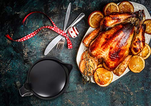 Rorence Stainless Steel Double Insulated Gravy Boat Sauce Jug with Hinged Lid for Thanksgiving Dinner - 32 Oz