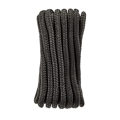 Amazon Basics Nylon 12 Inch Eye Pre-spliced Dock Line - 3/8 Inch x 15 Foot (9mm x 4.5m), Black