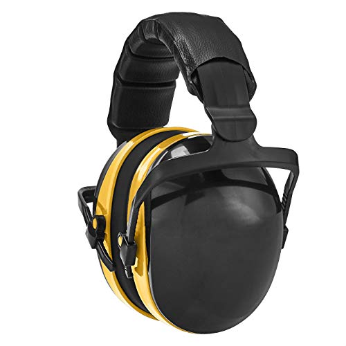 Amazon Basics Noise-Reduction Safety Earmuffs Ear Protection, Black and Yellow