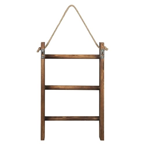 Generic Wood Towel Racks Wood Shelf Wall Mount Bathroom Decor Towel Bars Modern with Rope Rustic for Bathroom Farmhouse Kitchen Room, 40cmx26cmx5.5cm