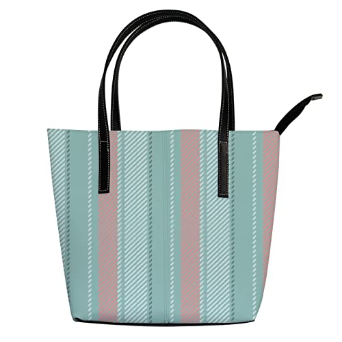 Fashion Tote Handbags Women's Soft Tote Shoulder Bag for Women Work Shopping Top Handle Satchel Bags, 15.8×4×15.4 inches,Retro Green Pattern