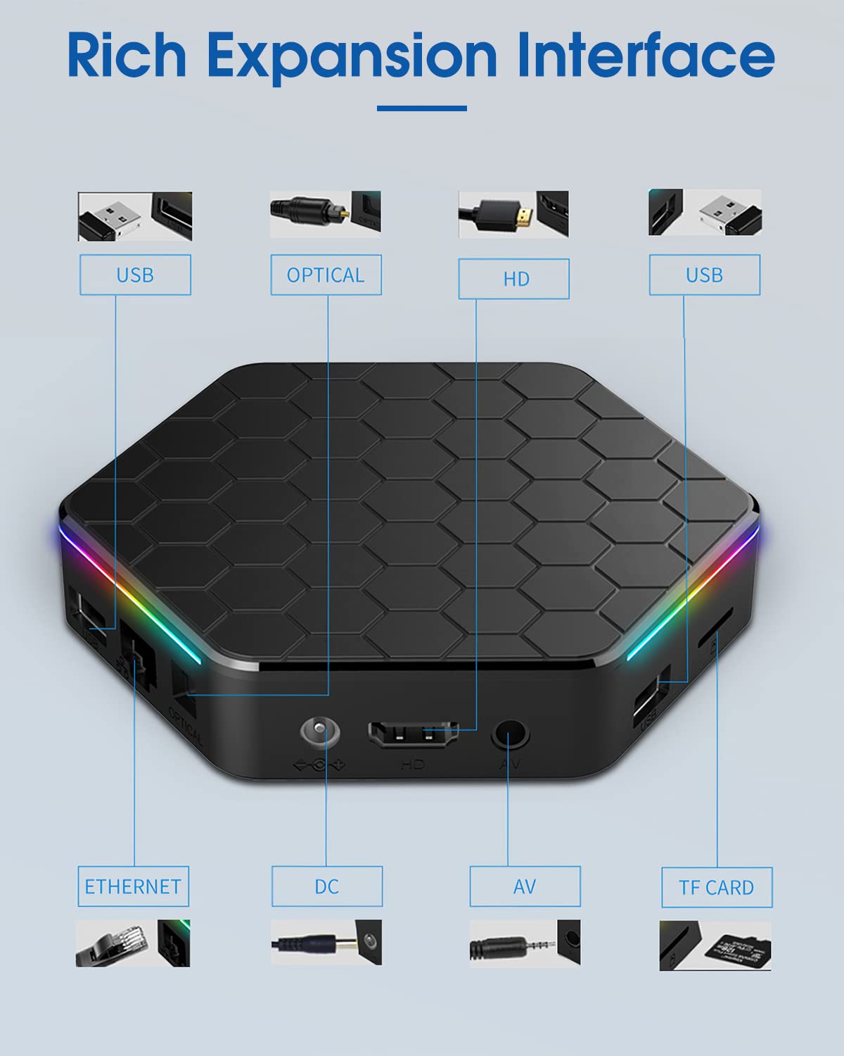 Android TV Box 12.0, T95Z Plus Smart TV Box H618 4GB 32GB Support 2.4G/5.8G WiFi6 Bluetooth 5.0 with Mini Backlit Keyboard Ethernet LAN 3D/6K Video Android Box Set Top TV Box