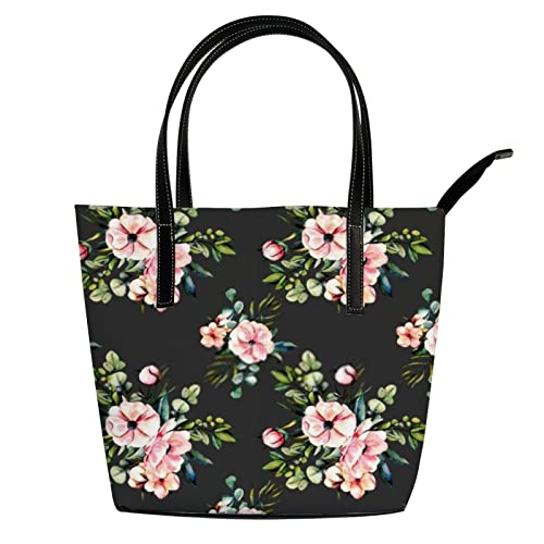 Fashion Tote Handbags Women's Soft Tote Shoulder Bag for Women Work Shopping Top Handle Satchel Bags, 15.8×4×15.4 inches,Flower Ball