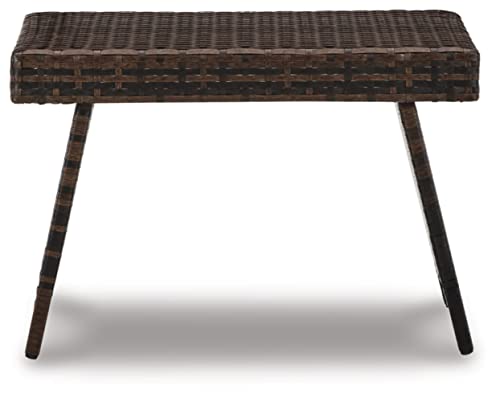 Signature Design by Ashley Kantana Casual Outdoor End Table, Dark Brown
