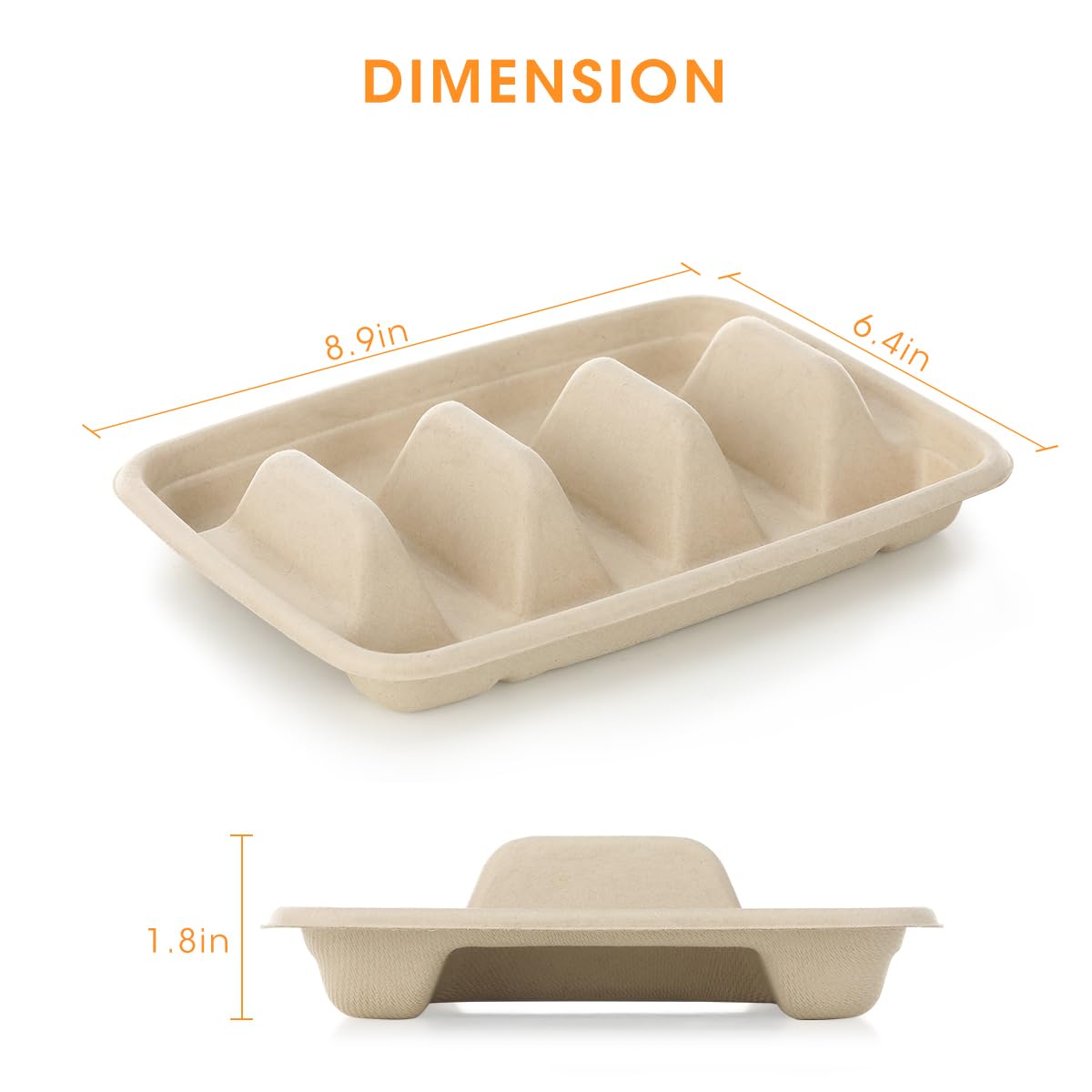 Aieve Disposable Taco Holders with 3 Dividers, 15 Pack Taco Stands, Trendy Taco Plates Taco Bar Serving Dishes