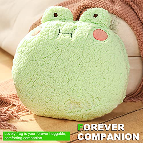 Onsoyours Frog Plush Pillow, Super Soft Frog Stuffed Animal, Adorable Plush Frog Cuddle Cushion Pillow for Kids