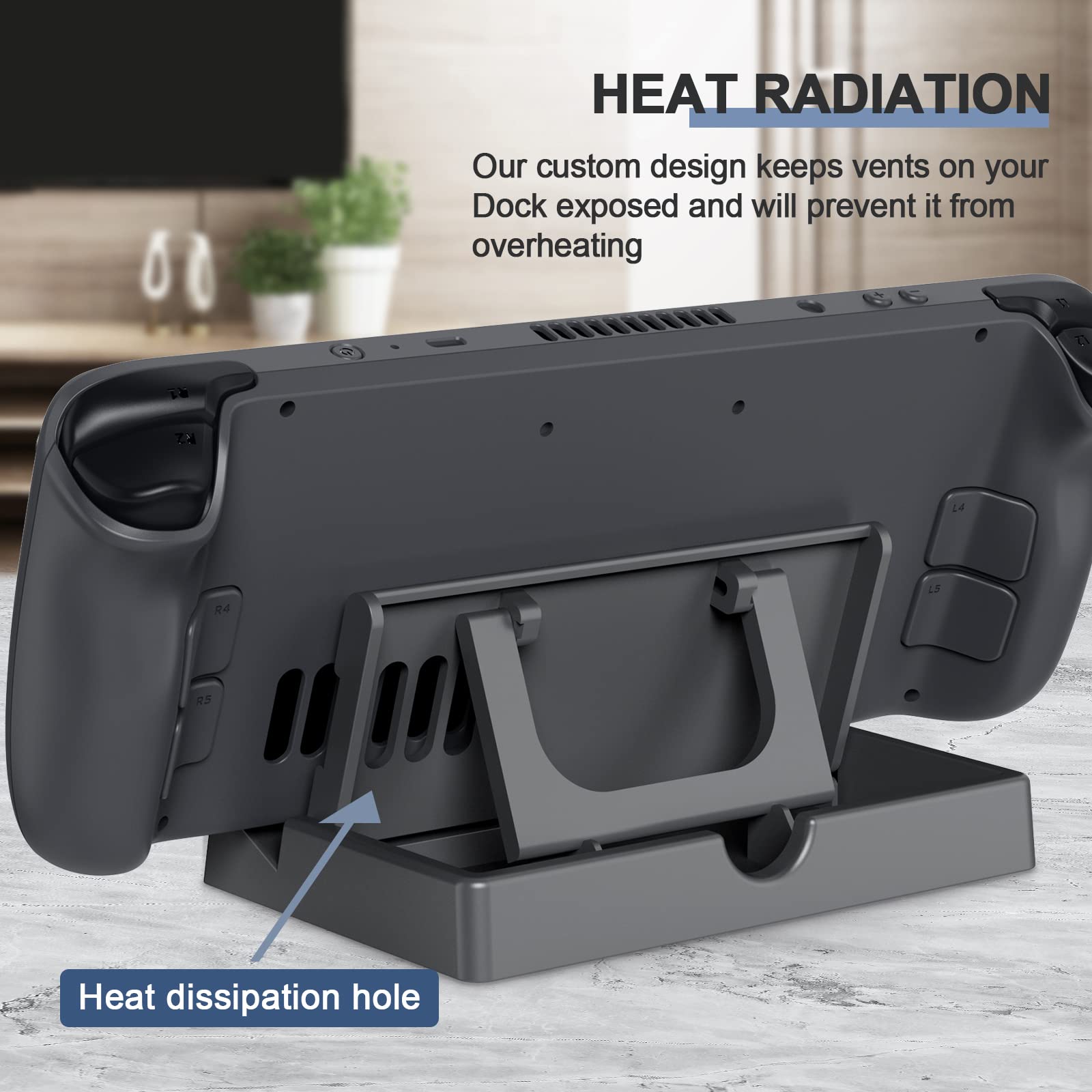 Accessories for Steam Deck, Shockproof Soft Cover, Foldable Stand Base, Screen Protector Full Body Protection for Valve Steam Deck (Blue)