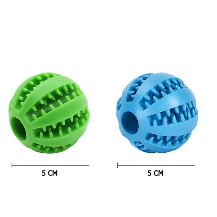 Dog Ball Chew Puppy (2 Pack), for Aggressive Chewers, Interactive Puppy Dog Toy, Puzzle Teething Toy, Essential Brain Stimulating, Dog Treat Ball Small Breed