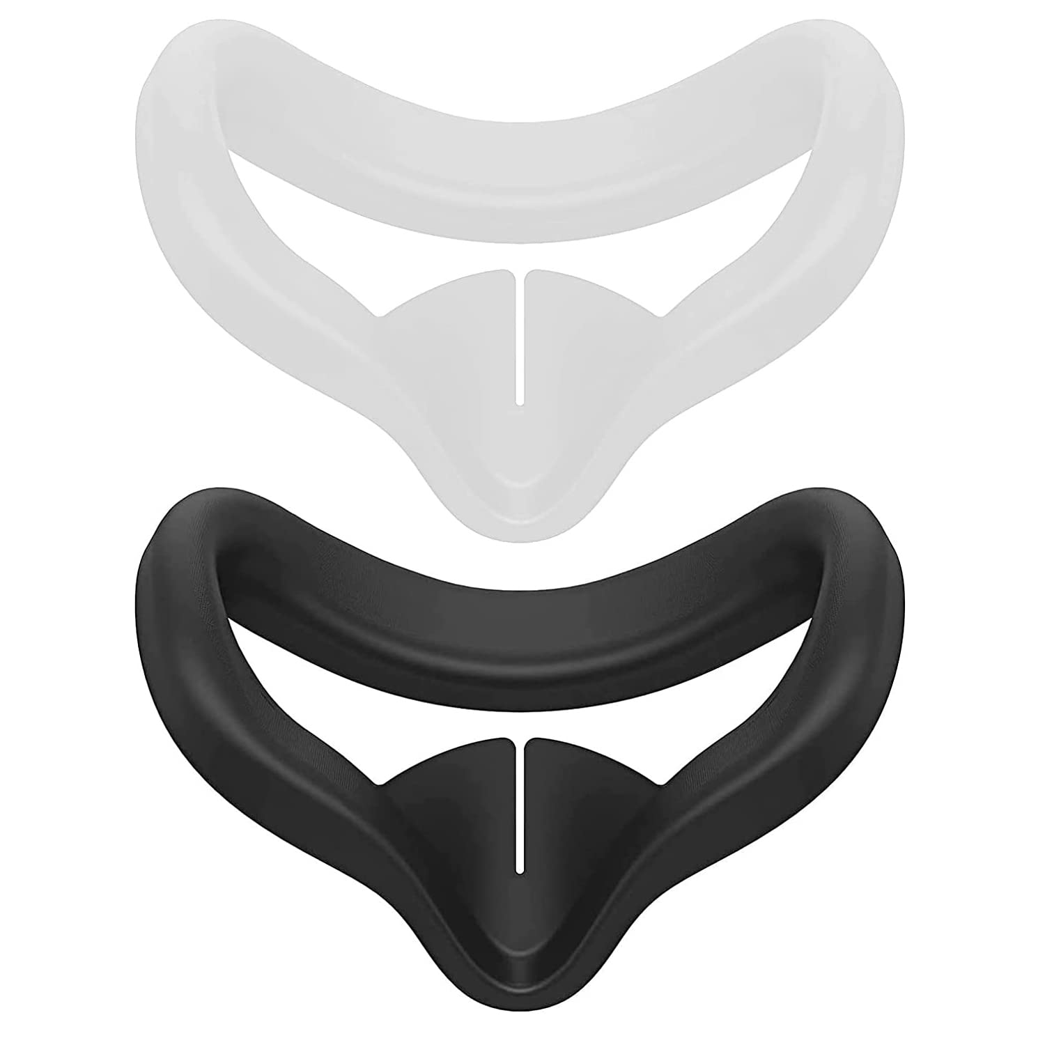 Accessories for Oculus Quest 2 VR Face Cover, 2 pcs, Premium Silicone, Sweatproof Washable Ergonomic Skin-Friendly Hygiene Enhanced Gaming, Facial Cushion for Meta Quest 2 VR Headset, White + Black