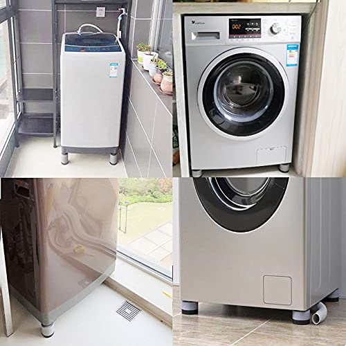 8 PCS Shock and Noise Cancelling Washing Machine Support, Anti Vibration Pads with Tank Tread Grip, Washer and Dryer Pedestals Fit All Machines