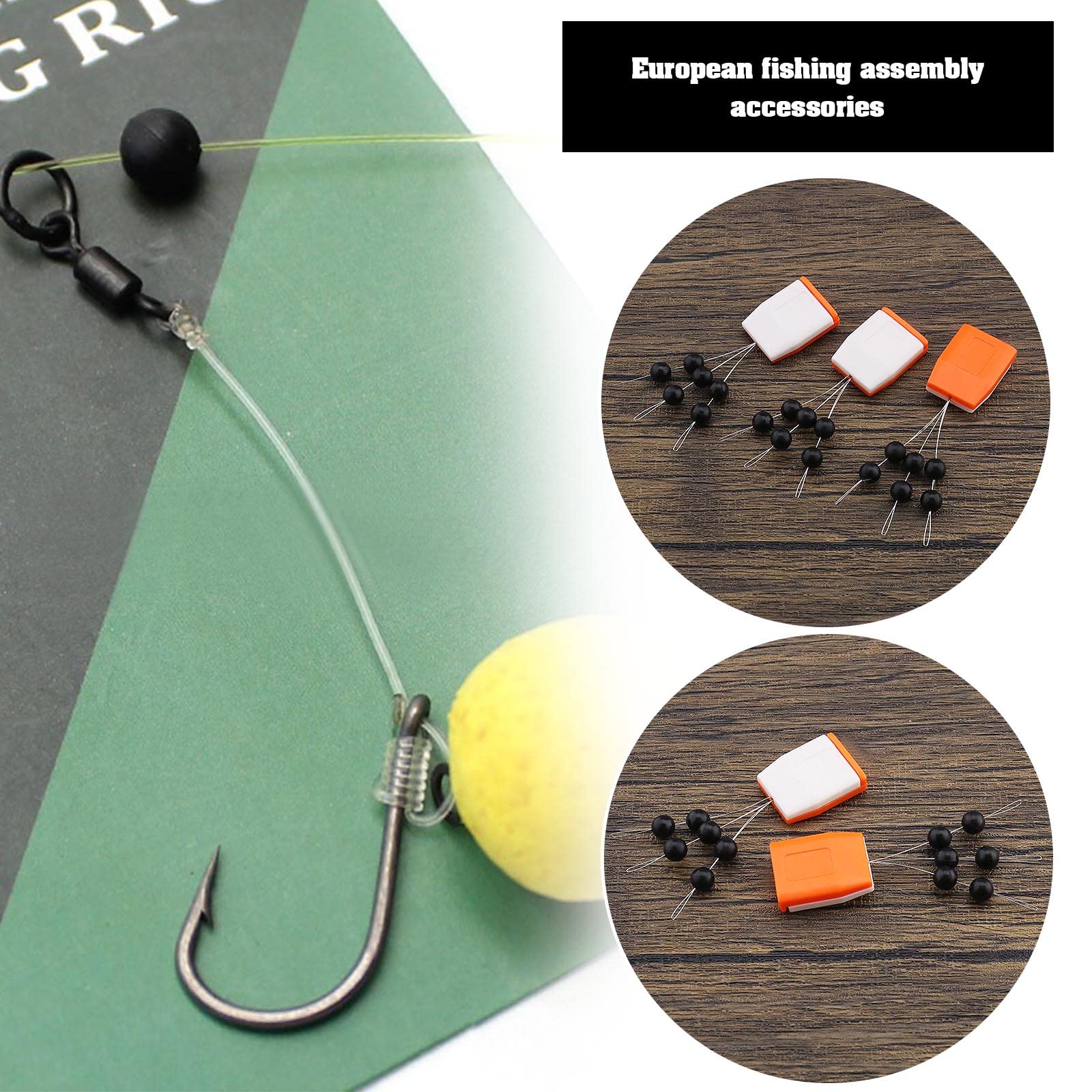 6Pcs Naked Chod Rig Beads Replacement Nylon Wire Fixed Front Guide Beads Fishing Accessories Fit for Monofilament 0.3mm-0.5mm