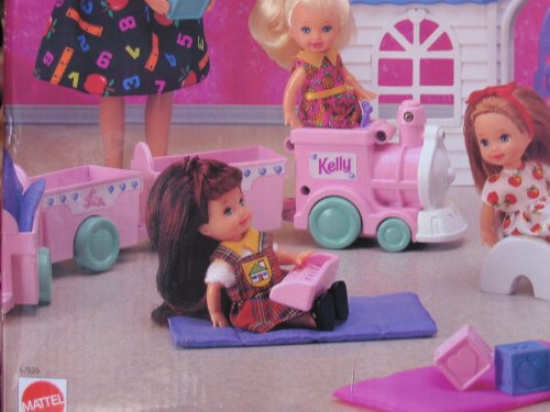 Barbie KELLY Nursery School Playset w Blackboard, Sink Unit, Train & MORE! (1996 Arcotoys, Mattel)