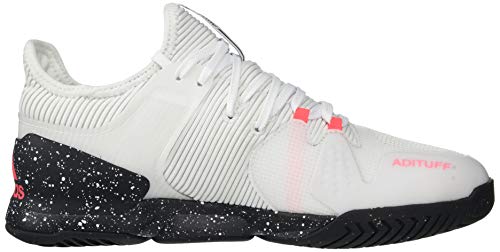adidas Men's Adizero Ubersonic 2 Tennis Shoe, White/Black/Signal Pink, 8