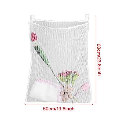 Natudeco Baby Bedside Hanging Storage Bag Hanging Diaper Caddy Organizer Mesh Large Capacity Caddy Organizer Nursery Storage Stacker for Baby Cribs and Toys