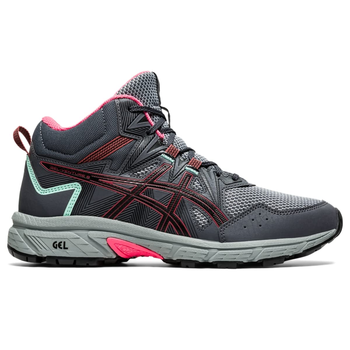 ASICS Women's Gel-Venture 8 Mid Top Running Shoes, 8, Carrier Grey/Dried Rose