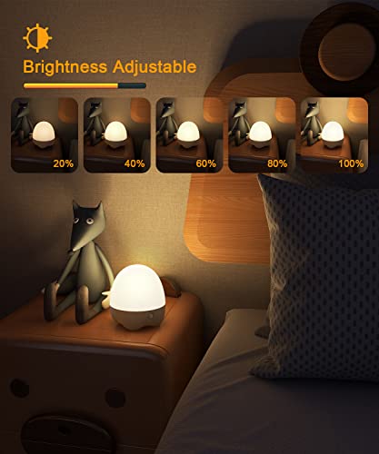 Lyridz Nursery Night Light for Kids, Rechargeable Baby Night Light with Motion Sensor, RGB LED Dimmable Table Lamp for Breastfeeding with Color-Changing Mode,1-Hour Timer,Touch Control