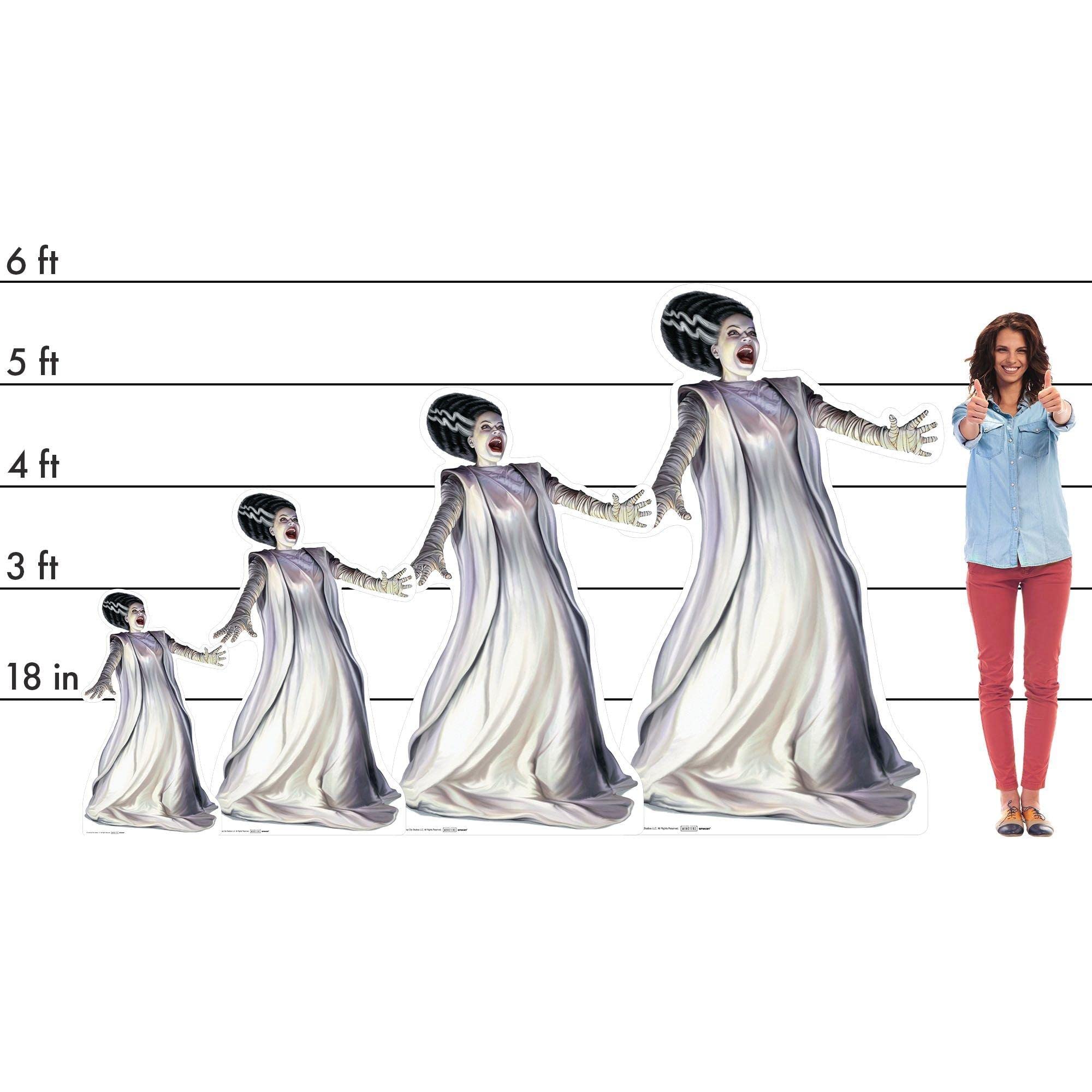 Party City Bride of Frankenstein Life-Size Cardboard Cutout, Freestanding, Halloween Decorations, 6’ H
