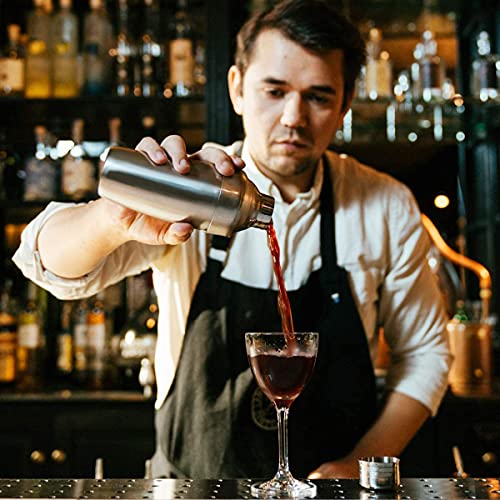 Aolzg Cocktail Shaker, 18oz Martini Shaker, Cocktail Stainless Steel Wine Shaker with Strainer and Lid Top,Drink Shaker, Martini Shaker and Strainer, Cocktail Shaker Set, Shakers Bartending,(550ml)