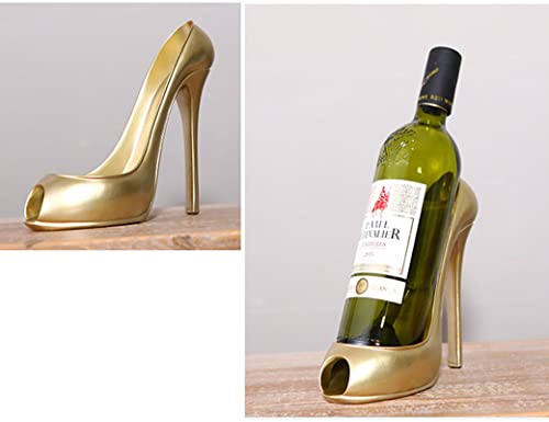 Aomesinc High Heel Wine Bottle Holder, Countertop Wine Rack, Single Wine Bottle Holder, Liquor Rack, Decorative Bottle Holder for Alcohol (Champagne Gold)