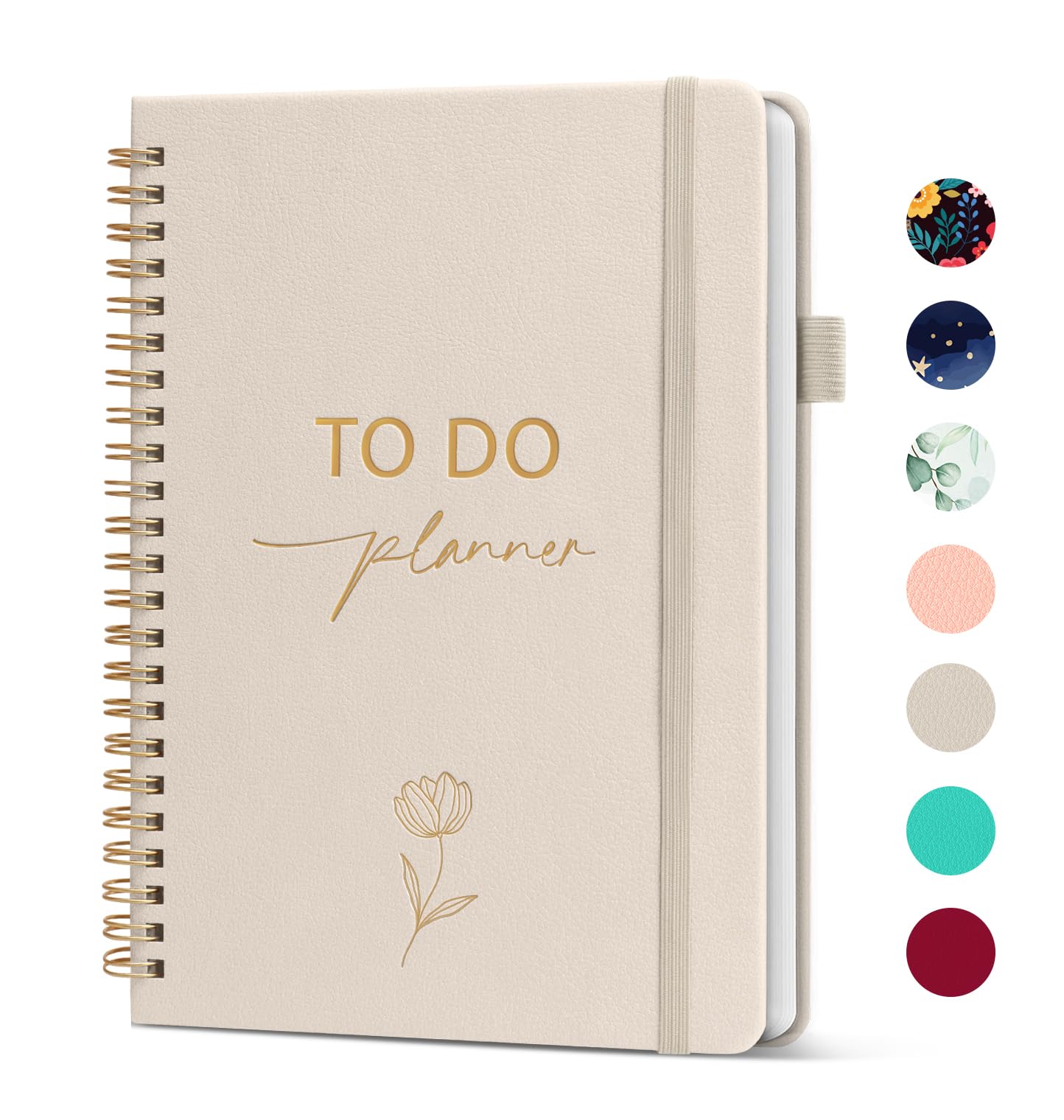 Aesthetic To Do List Notebook Planner - Simplified Undated Daily Planner to Stay Organized and Boost Productivity - Stylish Organizer Notebook for Office School Supplies, Light Gray