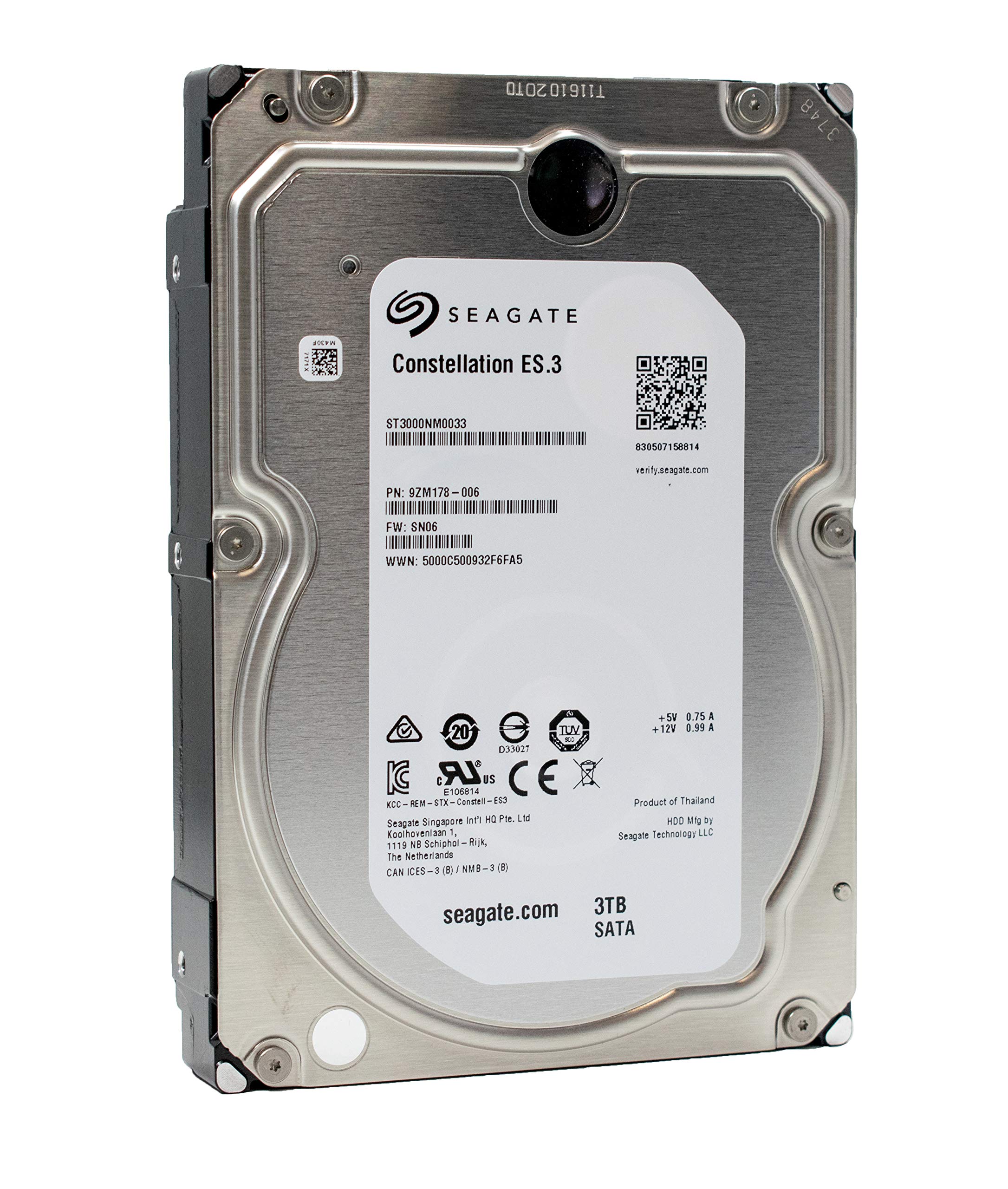 Seagate Constellation ES.3 | ST3000NM0033 | 3TB 7.2K RPM 128 MB Cache 3.5" SATA 6Gb/s | Enterprise Internal Hard Disk Drive HDD
