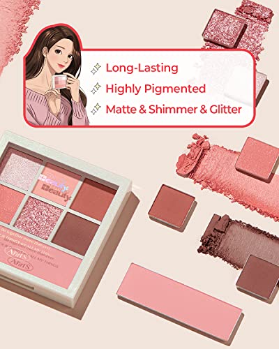 AMTS x True Beauty Edition - Some Love EyeShadow Makeup Palette | Matte Shimmer Metallic, Long Lasting, Cheek blush, All My Things, K Beauty, Pink Gold makeup