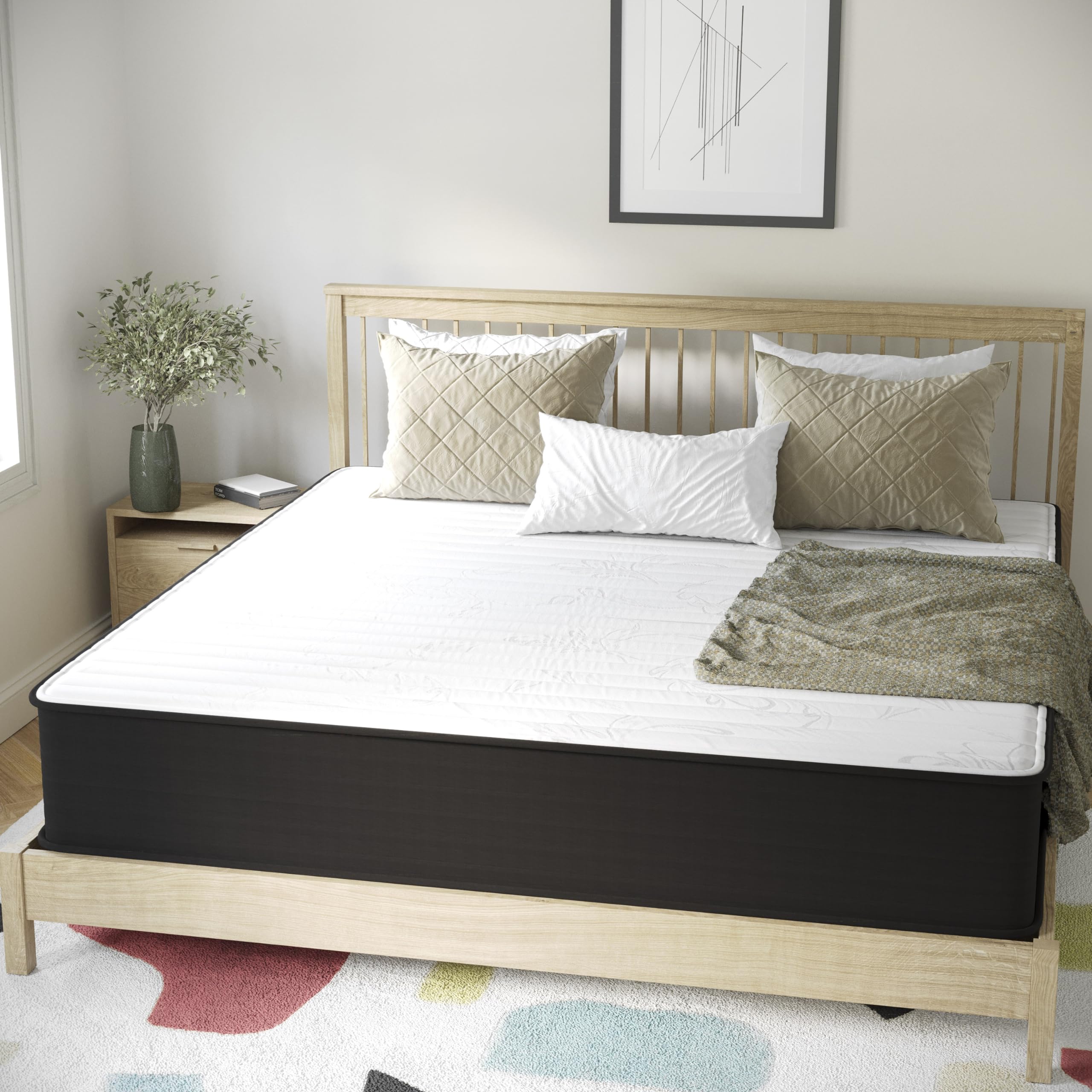 BizChair Dream 12" Hybrid Spring and Foam Mattress in a Box, High Density Foam and Spring Hybrid Mattress, King
