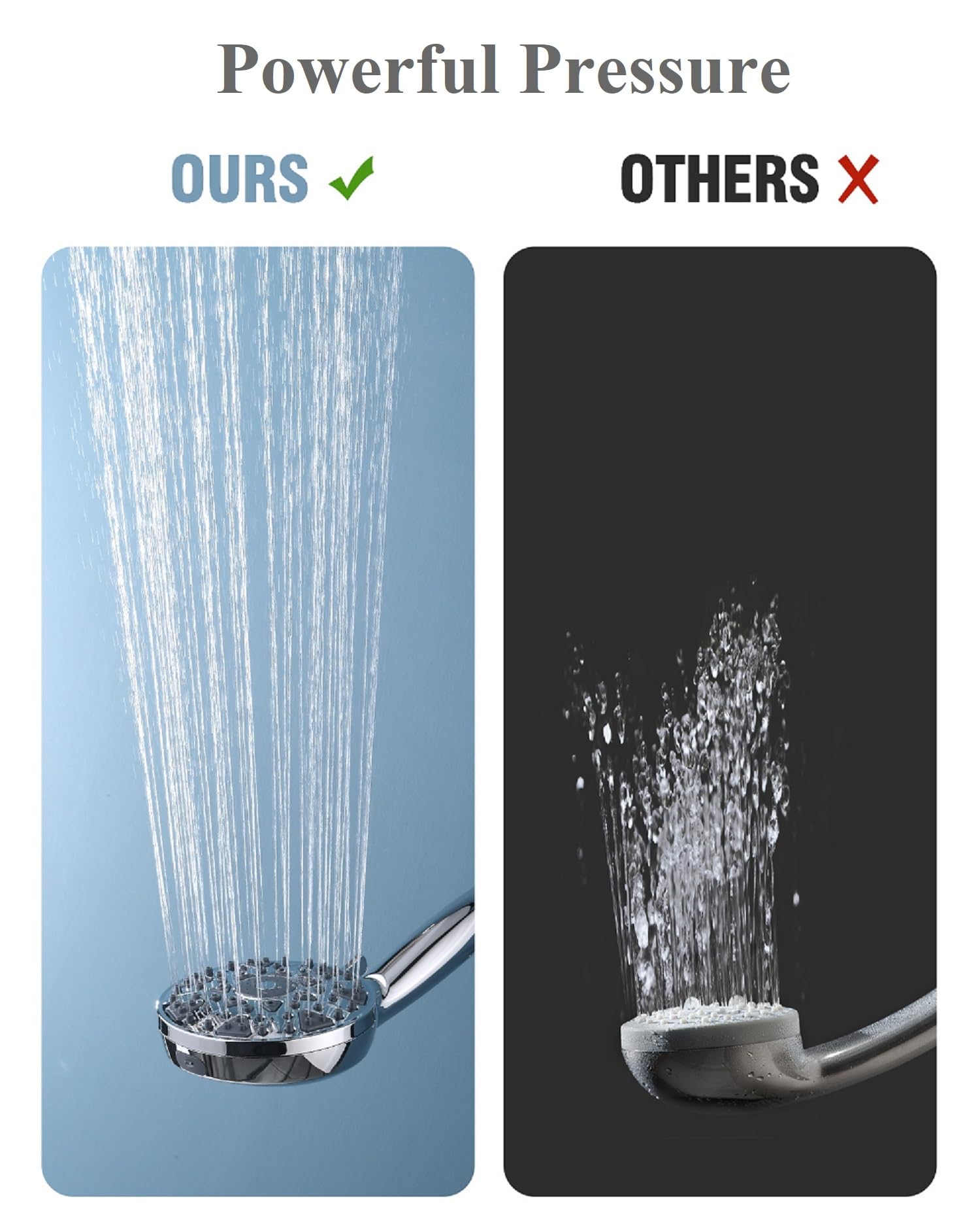 BOWGER Shower Head with Handheld High Pressure Multi-Function 7 modes, Built-in Power Wash to Clear Tub, Tile & Pets, 5β High Flow Hand Held Rain Showerhead with Extra Long Hose and Adjustable Bracket