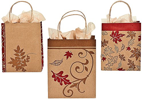 Fall Goodie Bags with Handles - 12 Craft Bags - Party Supplies