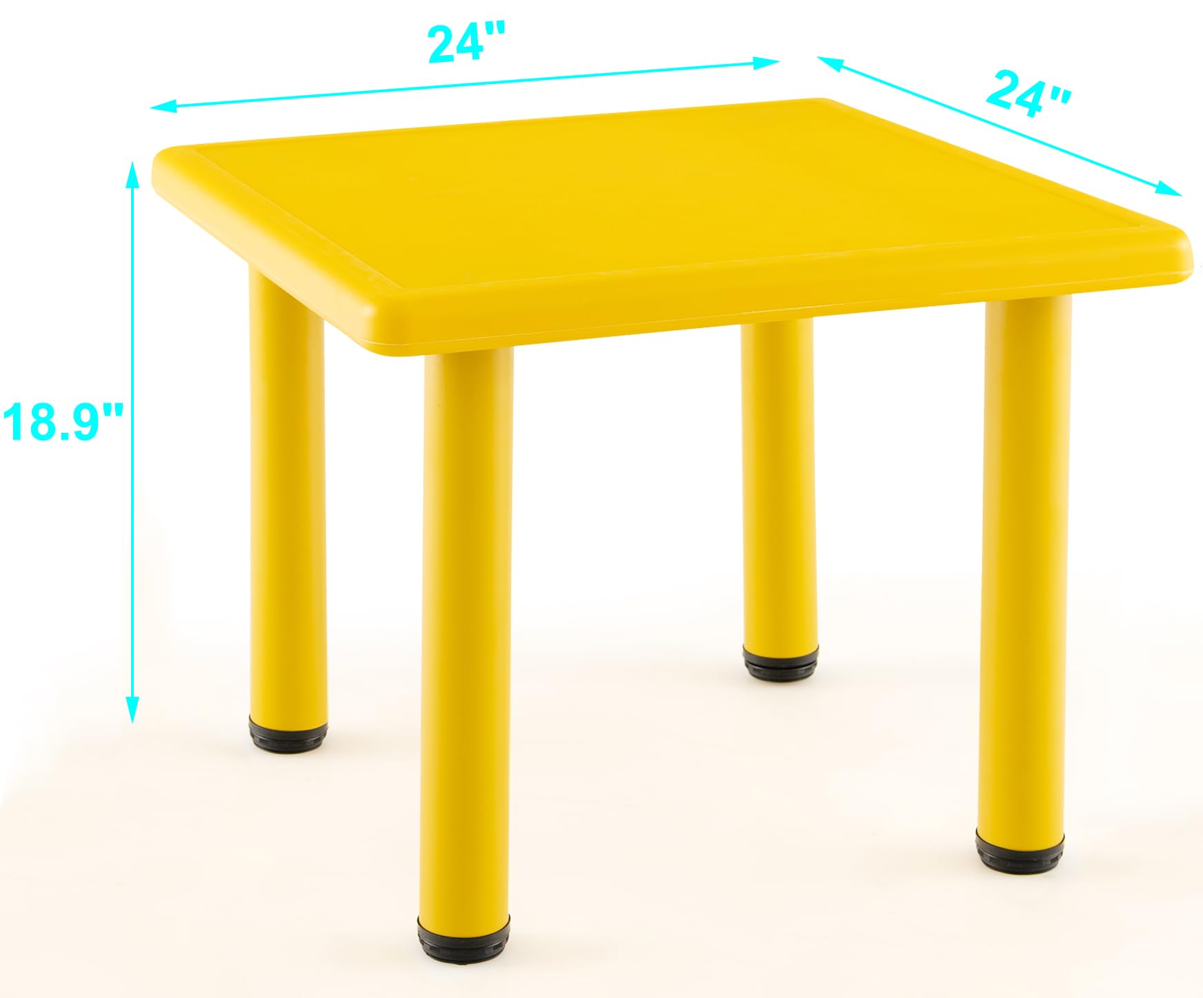 Axidou 24" Square Kids Table - Versatile Activity Table for Toddlers 1-8 Years Old - Sturdy Craftsmanship - Toddler Play Learning Table - Kids Table for Daycare, Classroom, Home
