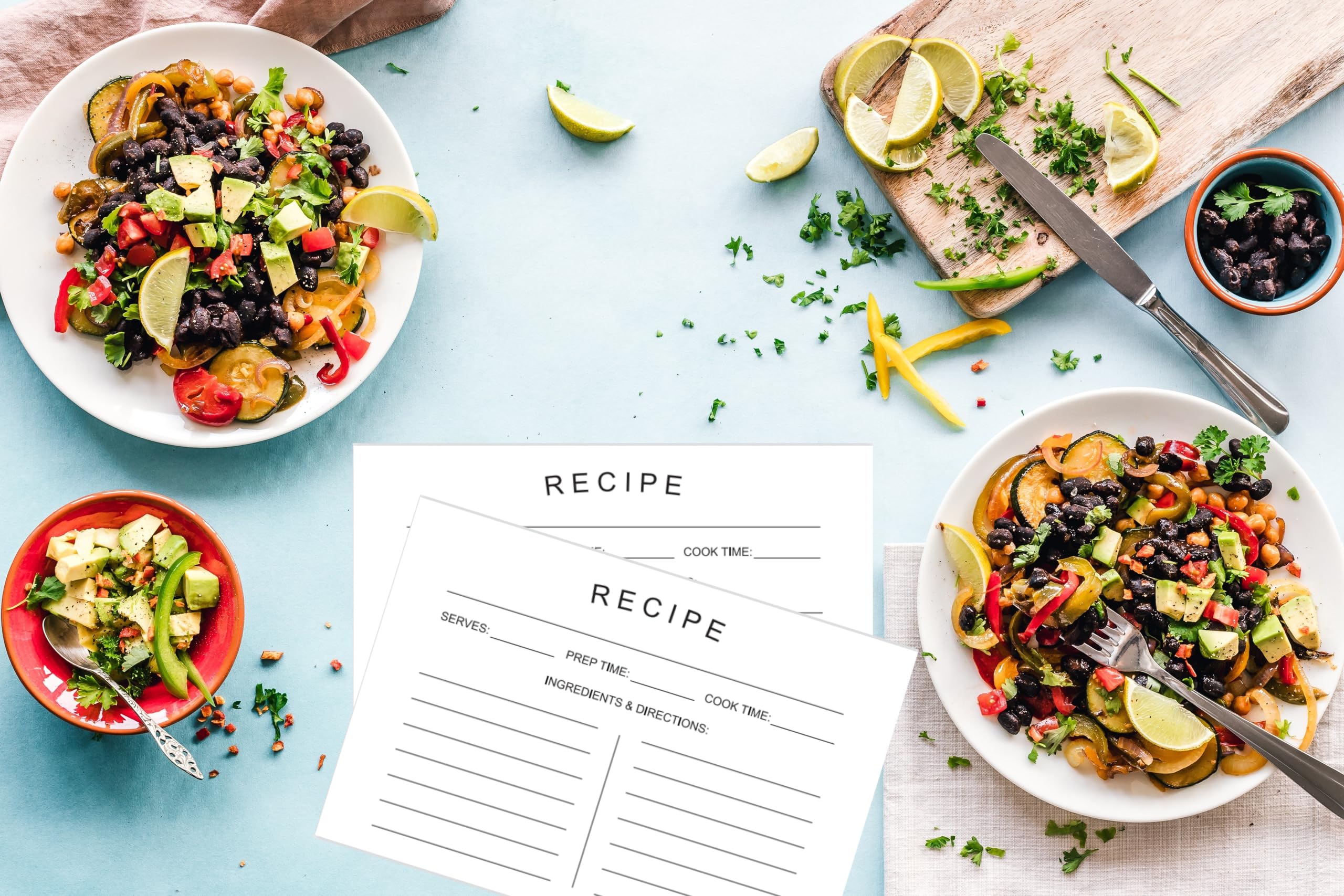 75 Count Recipe Cards 4x6inch Double Sided Thick Card Stock Fit with Recipe Binder Recipe Box Modern Minimal Design