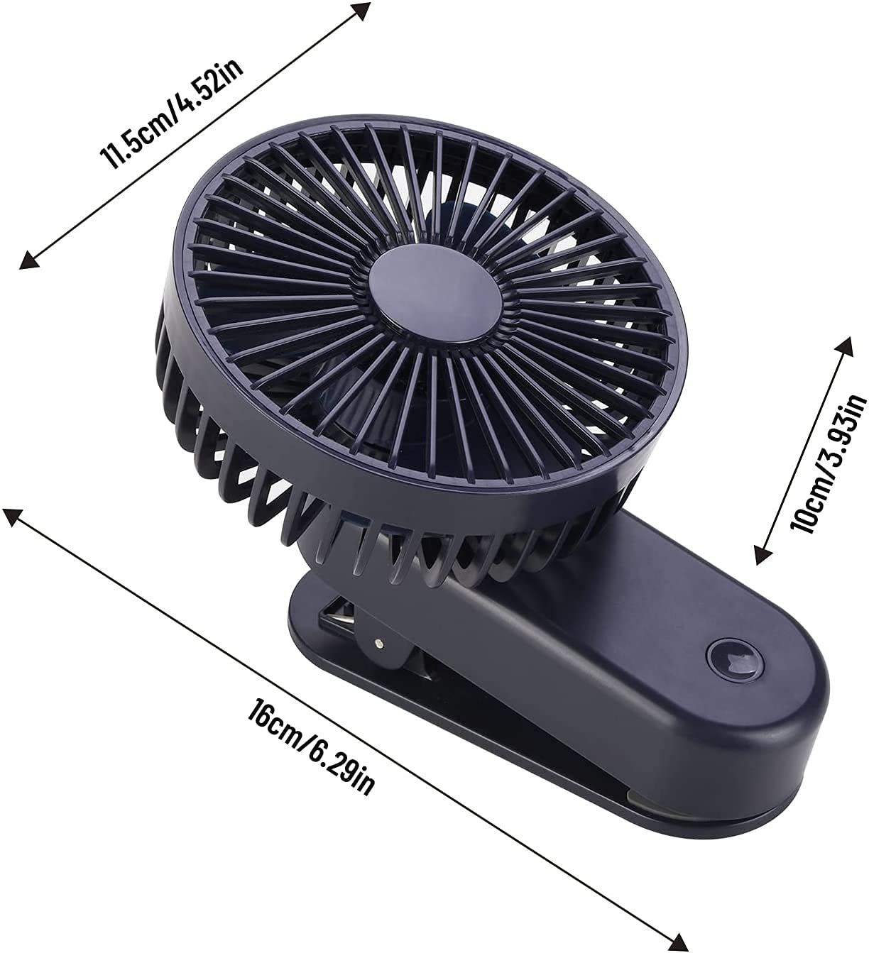 KONPWAY Portable Mini Clip on Fan, 4000mAh Rechargeable USB Battery Operated Stroller Fan with Magnetic, Royal Blue