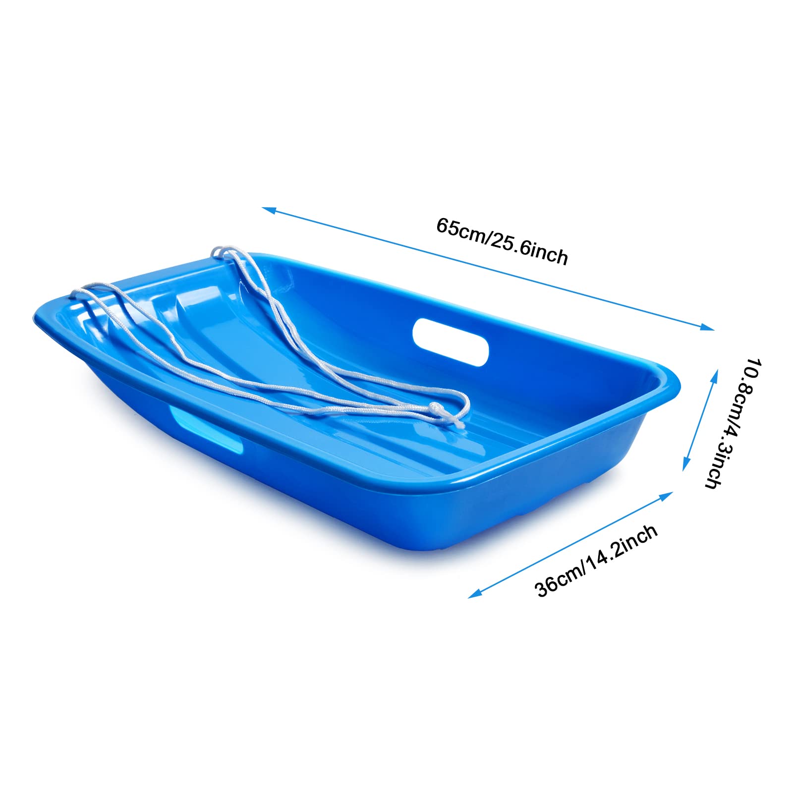 AGPTEK 25.6 Inch Durable Downhill Sprinter Toboggan Snow Sled Replacement for Boys Girls (Blue)