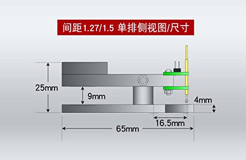 Dykbkiss Test Burning Fixture Pitch 1.27mm Test Stand PCB Clip pogo pin Debug Download Program Burn 3PIN 4P 5P 6P 7P 8P 9P 10P 11P 12P Programming Burning Clip (1.27mm Single Row, 5PIN)
