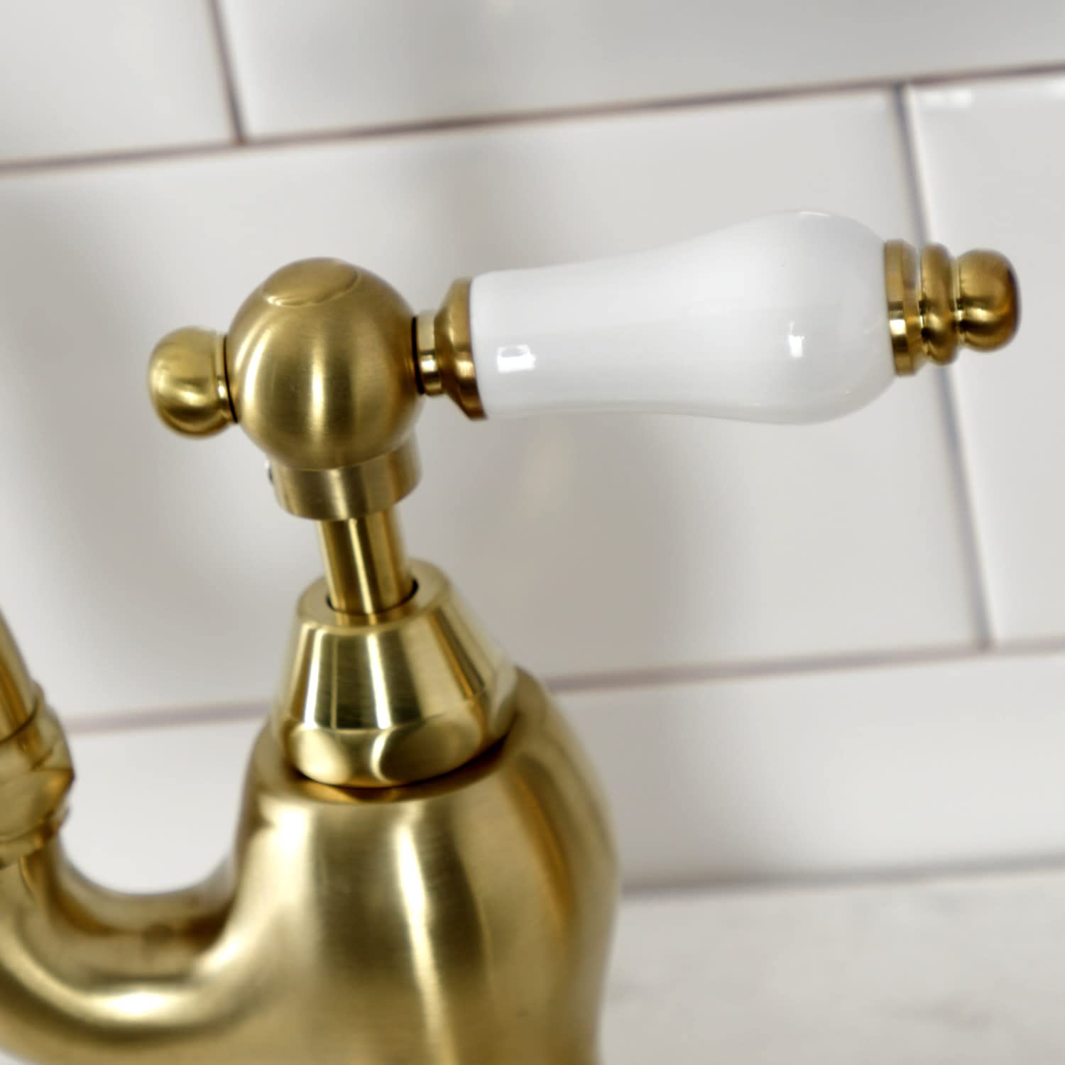 Kingston Brass KS7753PLBS English Country Bridge Kitchen Faucet, Antique Brass