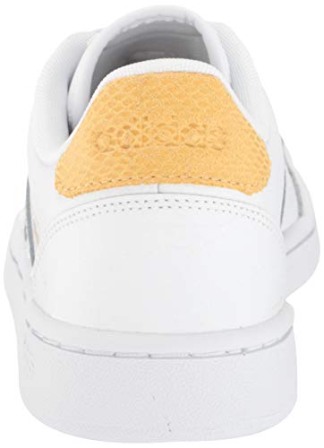adidas Women's Grand Court SE Tennis Shoe, White/White/Orange tint, 8.5