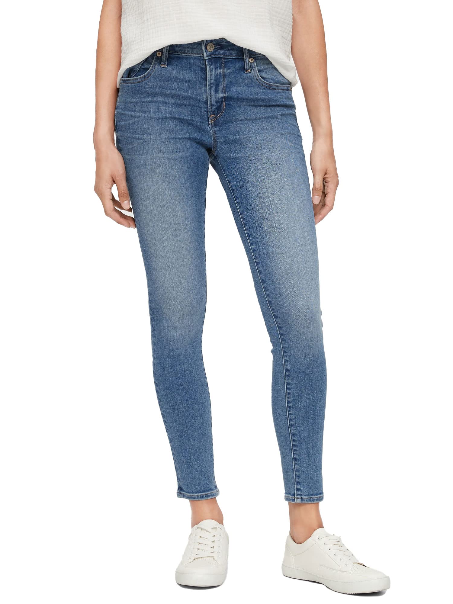 GAP Womens Mid Rise Legging Jeans, Light Brooklyn, 30 Regular US